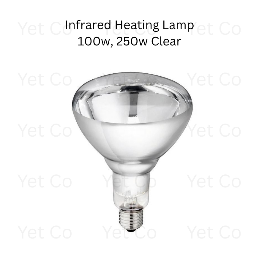 JEC Infrared Heating E27 100w / 250w Clear 230-240v Reflector Spotlight ...