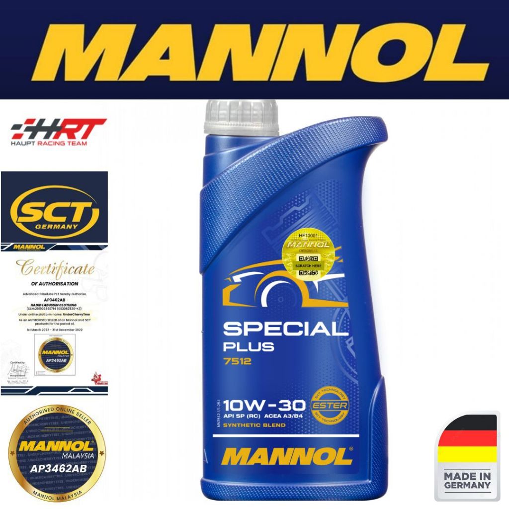 MANNOL Special Plus 10W-30 MN7512 (Made in GERMANY) - 1L Synthetic ...