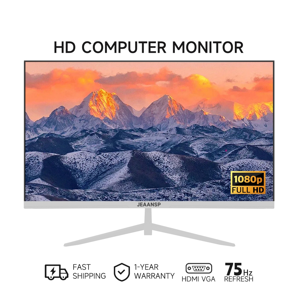 Borderless Computer Monitor 22 24 25 Inch Display Led 75HZ 1080P PC ...