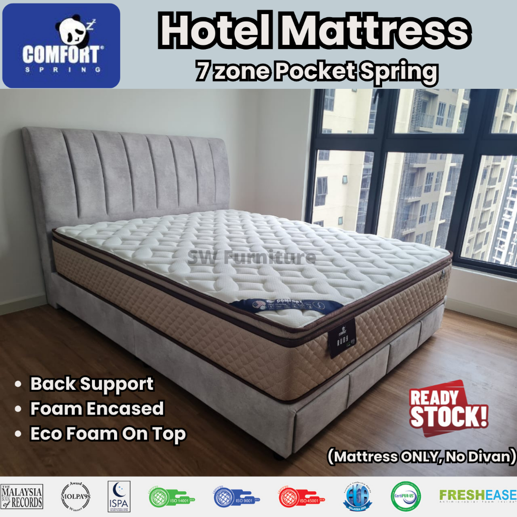 Comfort Spring 7 zone Pocket Spring Hotel Spec Mattress | Shopee Malaysia