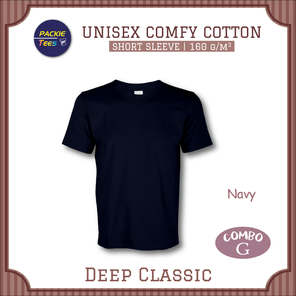 💯[BEST SELLER]Navy Blue CT5101 T-shirt 100% Cotton Short Sleeve Baju ...