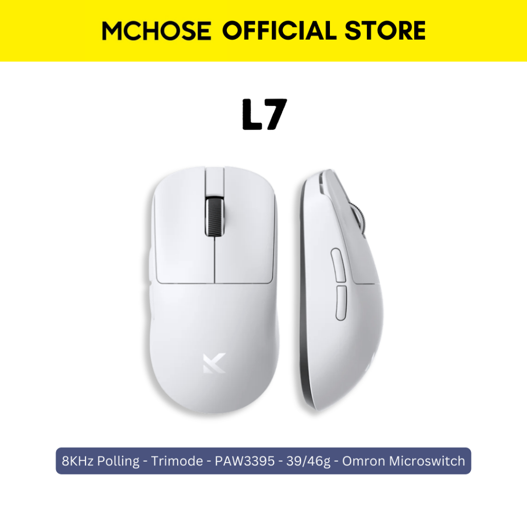 Mchose L7 Pro Wireless Mouse/Ultra-Lightweight/PAW3950/TTC Gold Wheel Encoder/3 Mode Connection ...