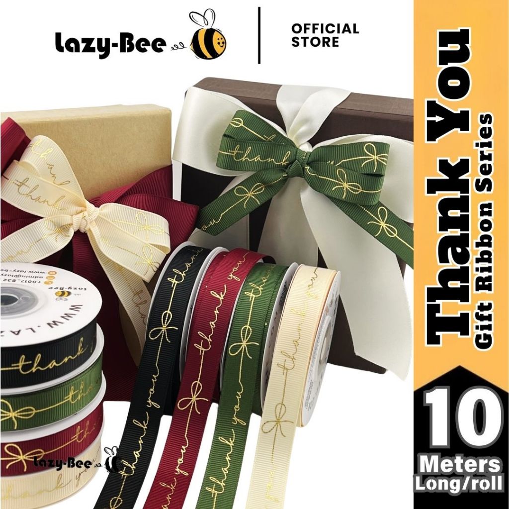 LAZY BEE Thank You Ribbon Terima Kasih Riben hadiah Reben Packaging INS ...
