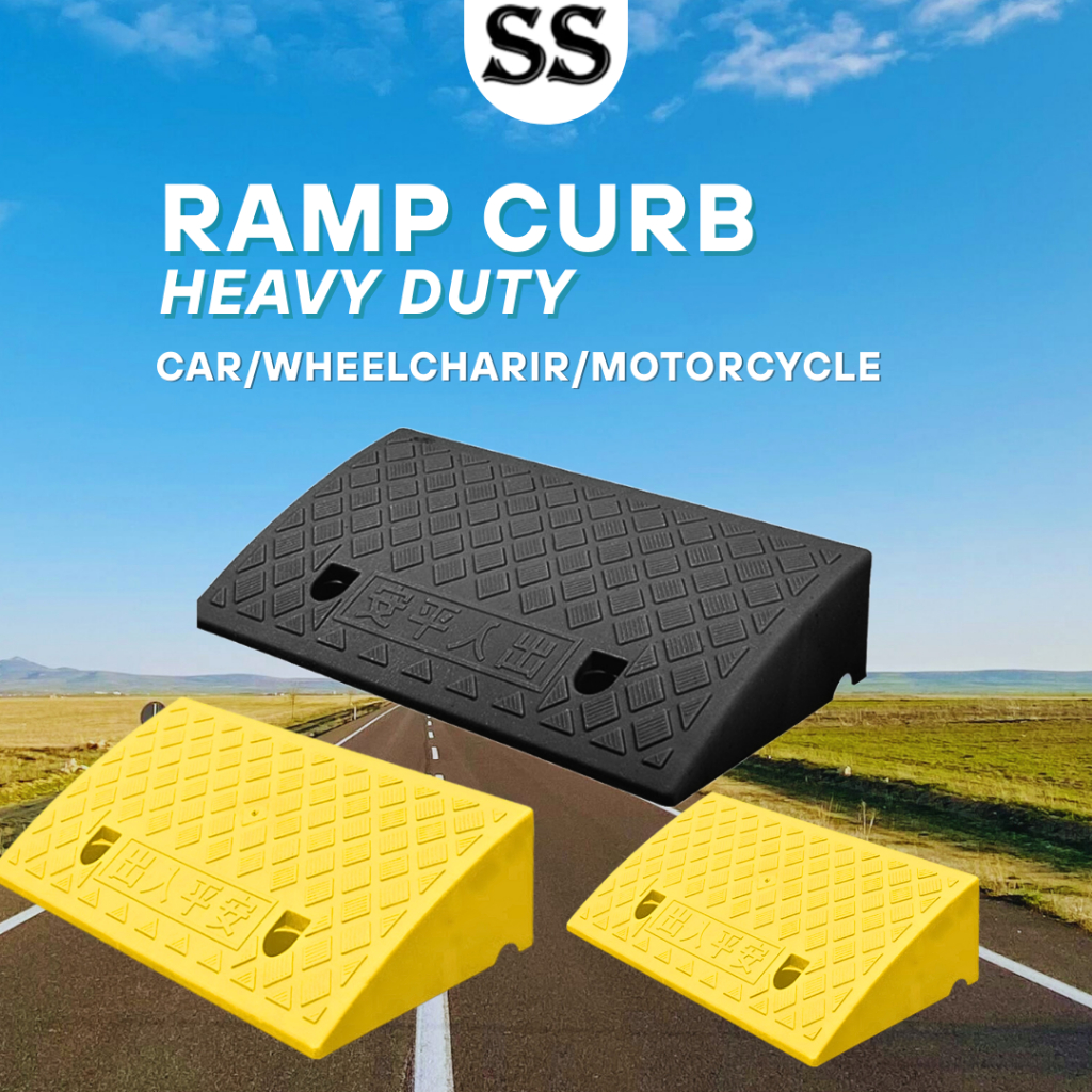 Heavy Duty Rubber Road Driveway Curb Ramp Kerb Wheelchair Car Bike ...