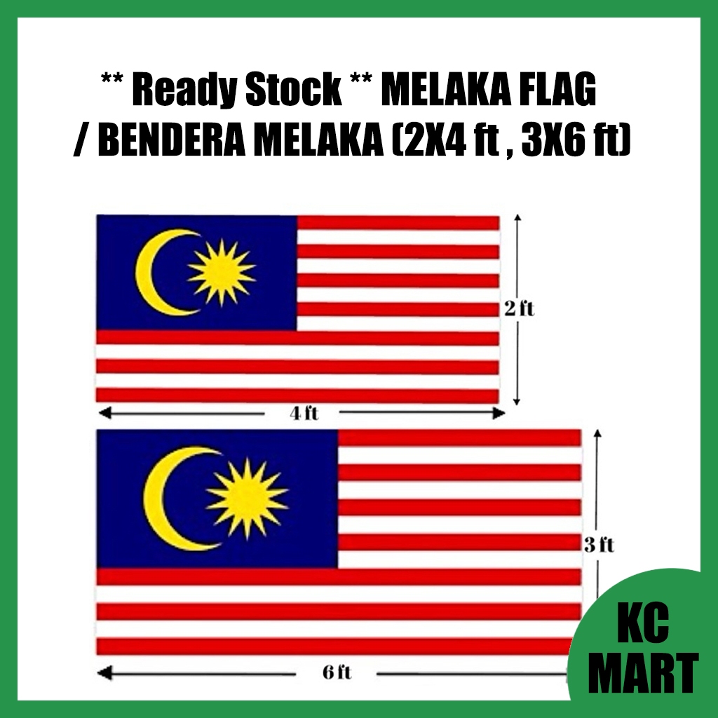 ** Ready Stock ** MELAKA FLAG / BENDERA MELAKA (2X4 ft , 3X6 ft ...