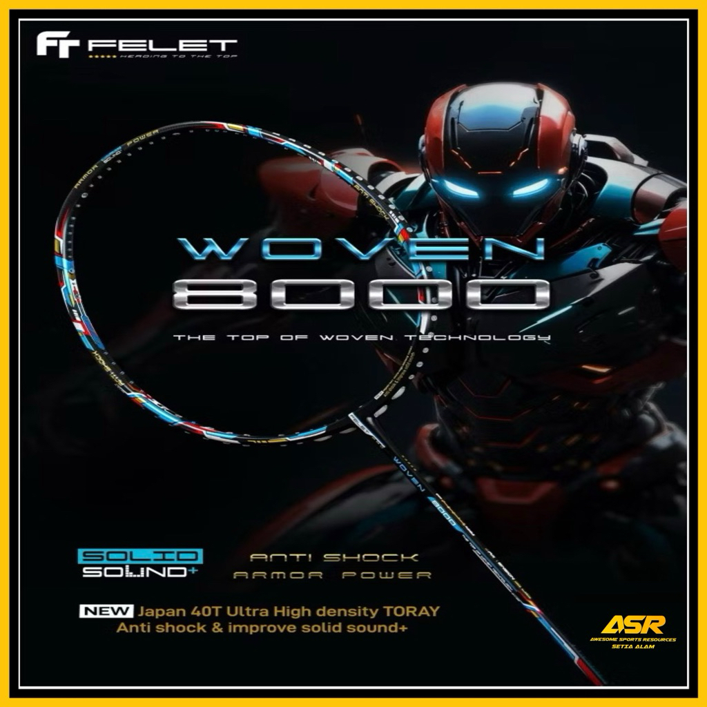 Felet Badminton Racket Woven 8000 / Raket Badminton Felet Woven 8000 ...