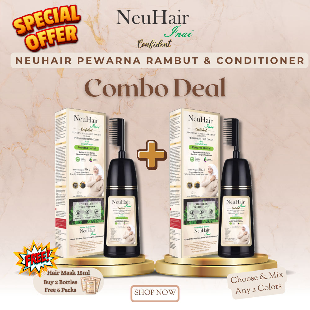 [BUNDLE MIX] NeuHair Inai Pewarna Rambut Hair Color Dye 400ml - Sah ...