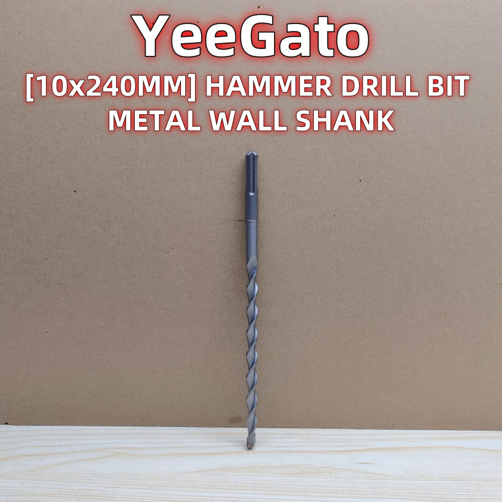 [10x240MM] HAMMER DRILL BIT METAL WALL SHANK CONCRETE ELECTRICAL ...