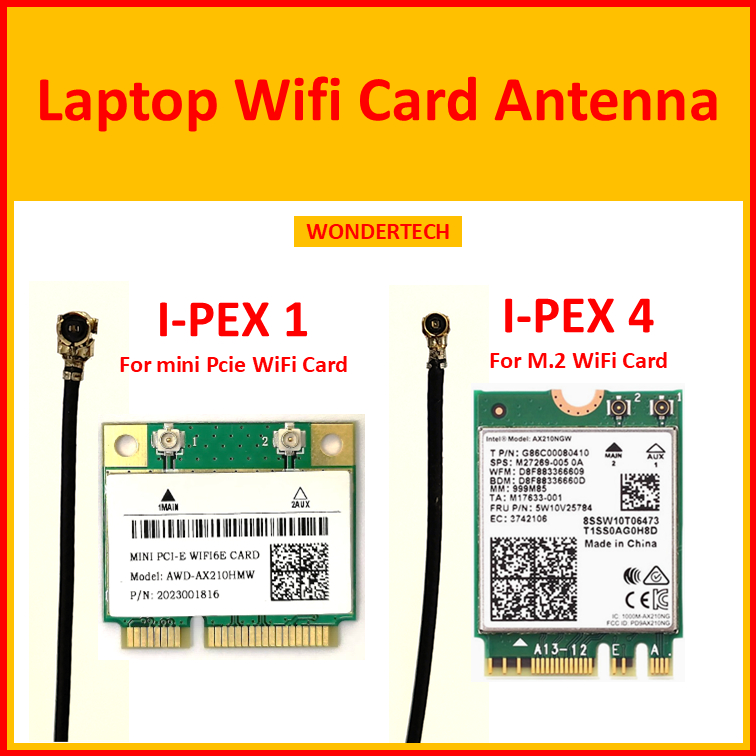 Laptop Wireless Antenna for I-PEX4 M.2 NGFF & I-PEX1 MINI PCIE WiFi ...