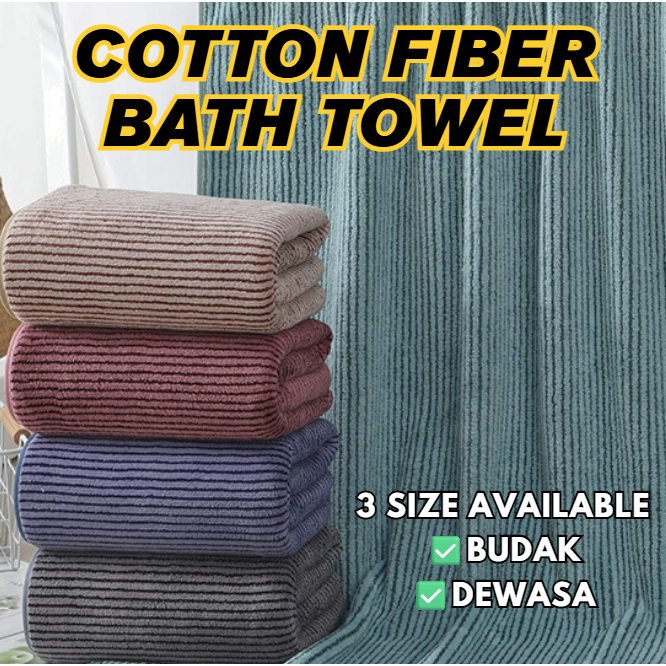 COTTON FIBER TOWEL Cotton Tuala Mandi Besar Dewasa BATH TOWEL extra ...