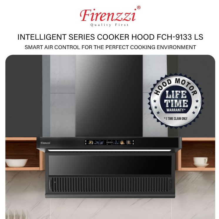 Firenzzi High Suction Power 2300m3/hr FCH-9133 LS 90cm L-Shape Cooker ...