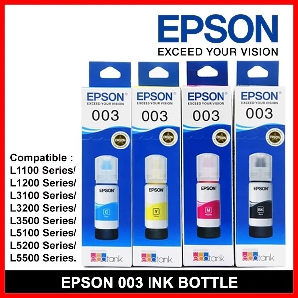 Epson 003 Ink Cartridge | 100% Original | Black Cyan Magenta Yellow ...