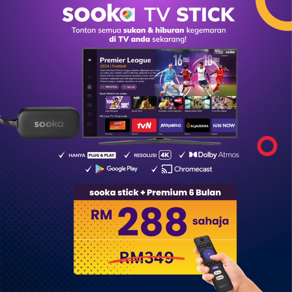SOOKA 4K TV Stick - FREE with 6 or 12-Month Premium Plan (HDMI ...