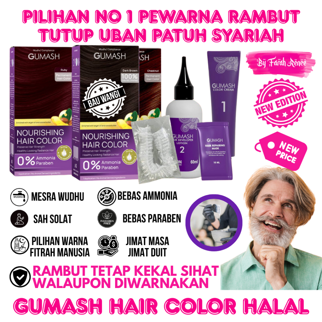 Gumash Pewarna Rambut Sah Solat Mandi Wajib Patuh Syariah Hair Color ...