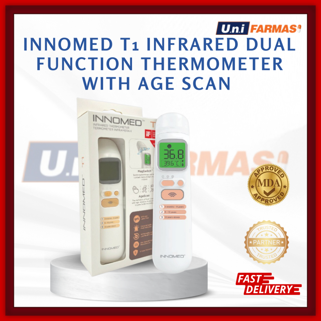 INNOMED T1 INFRARED DUAL FUNCTION THERMOMETER WITH AGE SCAN/ BABY ...