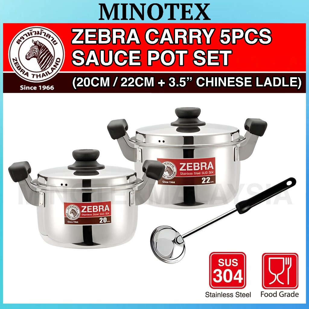 Zebra Carry Sauce Pot Set 5pcs – Stainless Steel SUS304 | Zebra Sauce ...