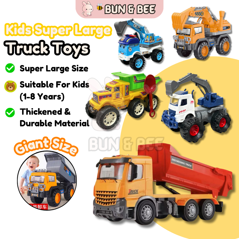 Kids Giant Size Truck Toys Excavator Dumper Truck Mixer Truck ...