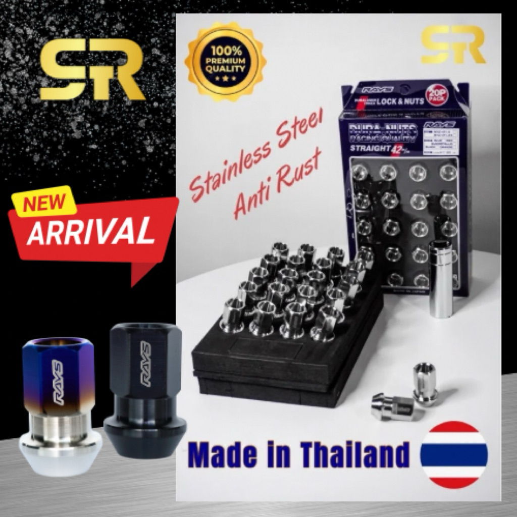 Rays Design 🇹🇭 Mold Forged STAINLESS STEEL Lug Nut 20pcs Stronger ...