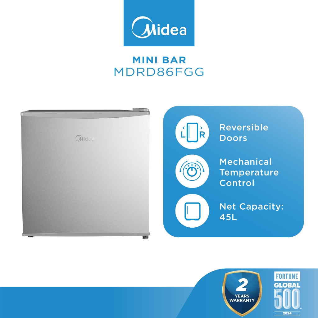 Midea MDRD86FGG Gross 50L Mini Bar / Refrigerator / Fridge / Peti Sejuk ...