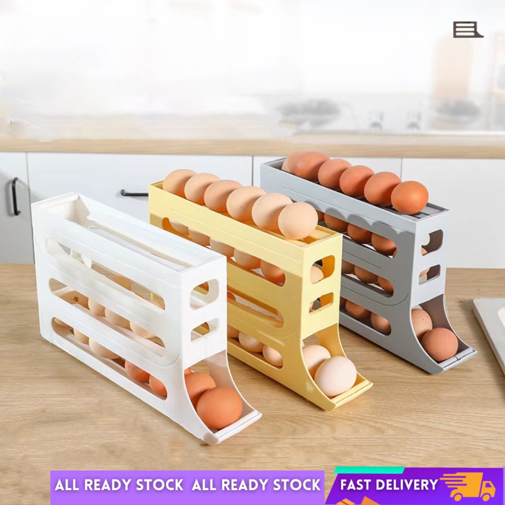 Egg Dispenser Automatically Rolling Egg Storage Dispenser Refrigerator ...