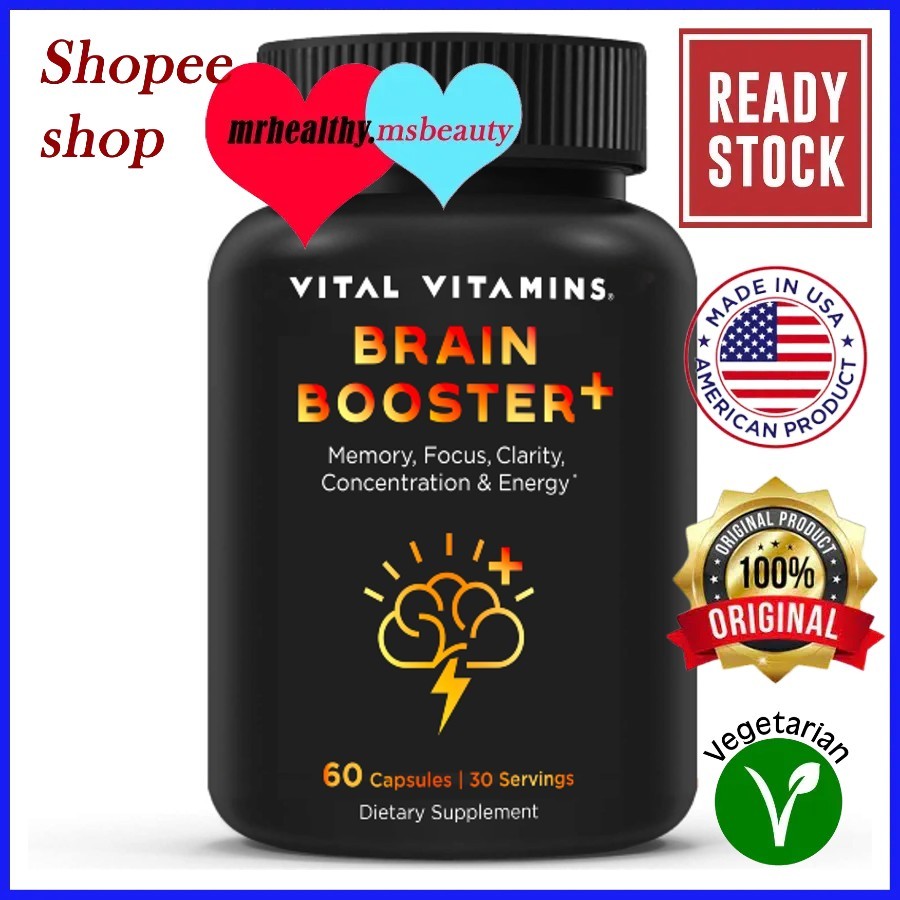 Brain Booster Plus Vital Vitamins Brain Supplements for Memory & Focus ...