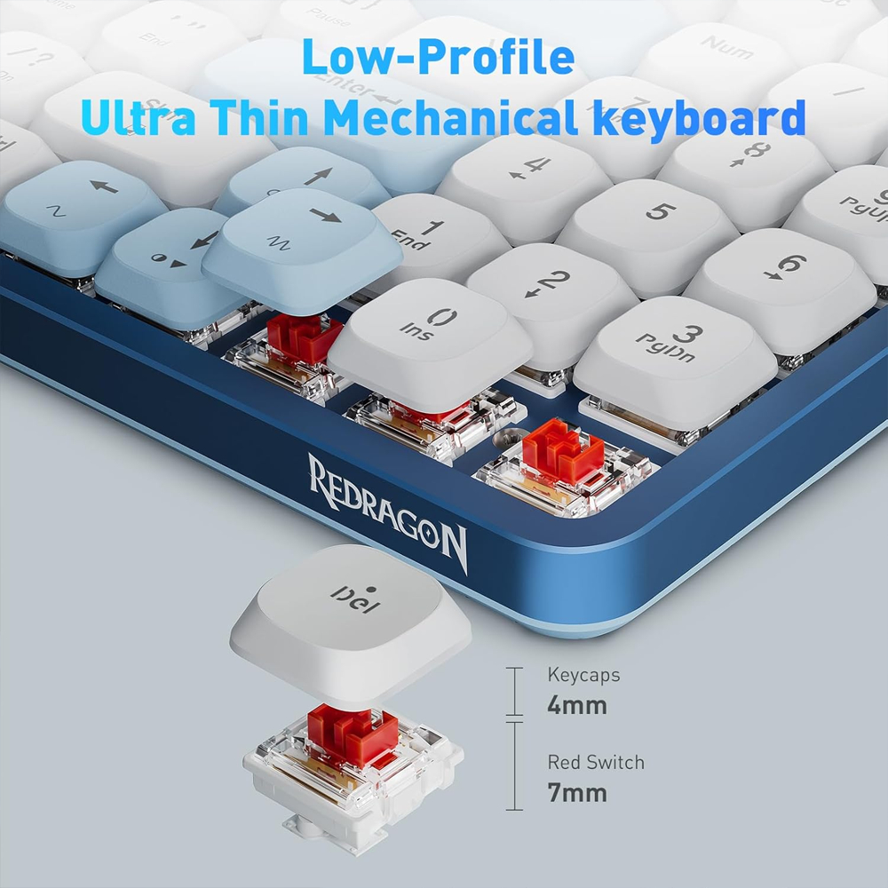 Redragon K684 Eva Pro 96keys Low-profile Tri-Mode RGB Mechanical Keyboard Ultra-Thin - nuphy air ...