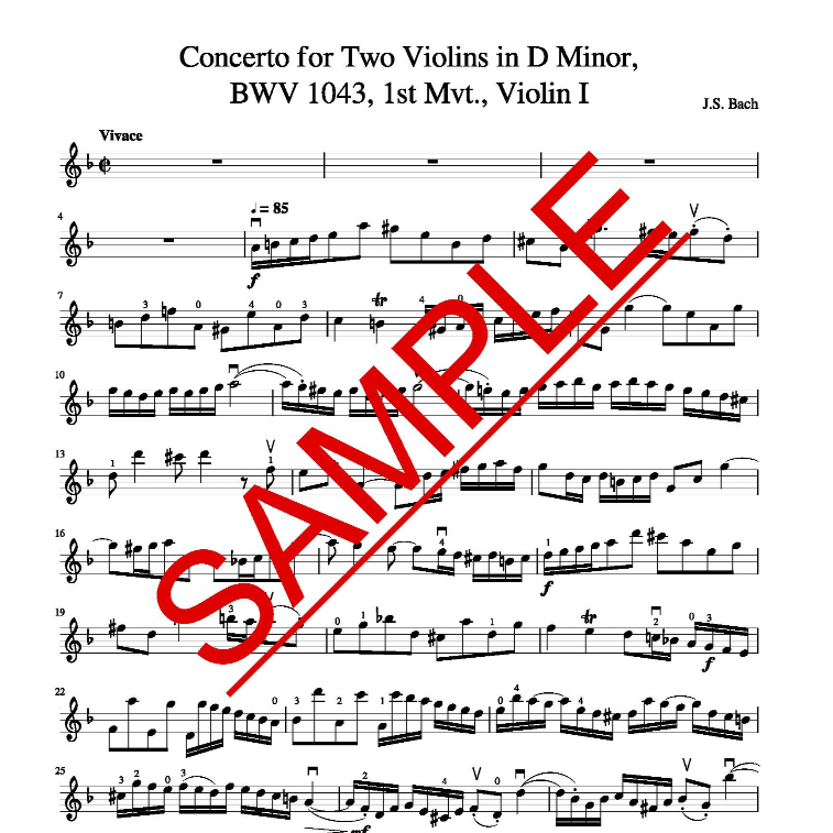 Concerto for Two Violins in D Minor, BWV 1043, 1st Movement (Johann Sebastian Bach) Violin Music ...
