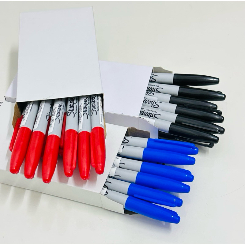 SHARPIE PERMANENT MARKER FINE POINT PEN 12pcs/box #BLUE #BLACK #RED ...