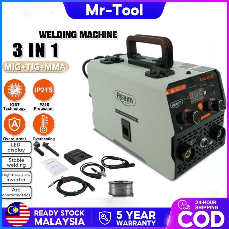 MIG 999 Welding Machine Set Gasless MIG/MMA/TIG 3in1 Inverter IGBT Welder Walding mesin welding ...