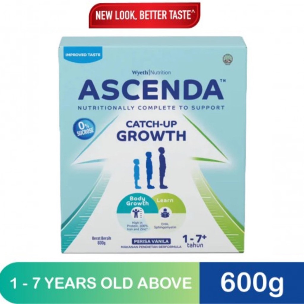 ASCENDA Catch-Up Growth Milk Formula, 1 to 7 Years Old, 600g (Assorted ...