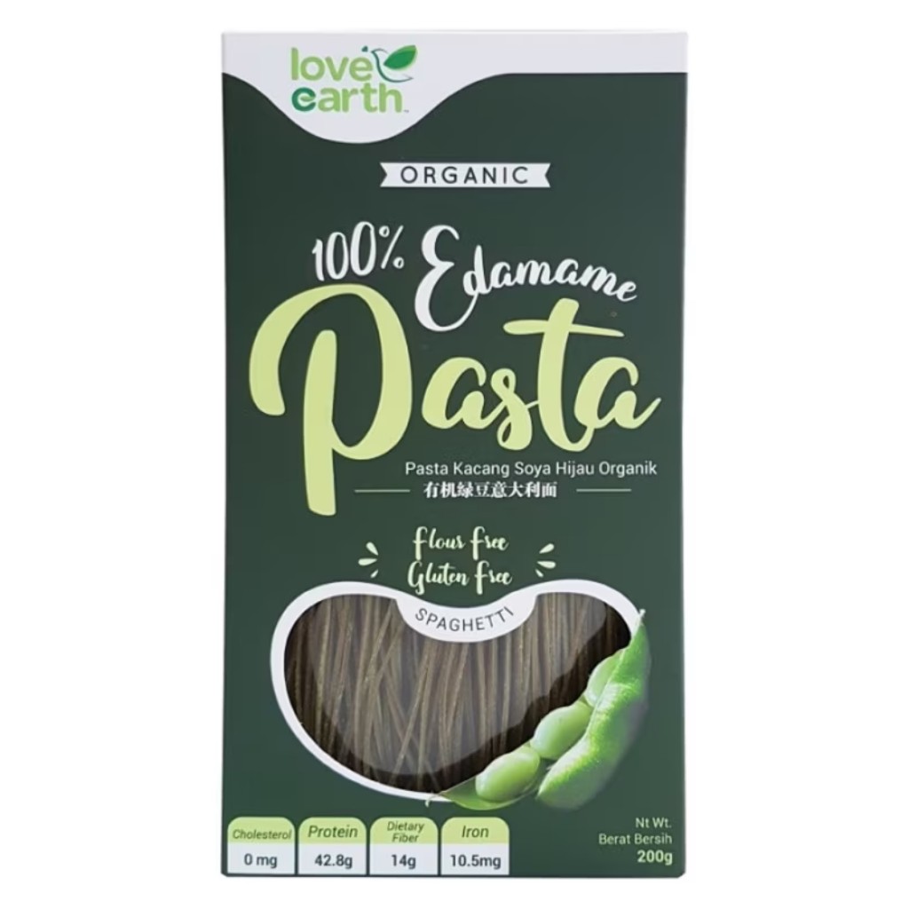 Love Earth Organic Edamame Pasta Spaghetti, Flour & Gluten Free, 200g ...