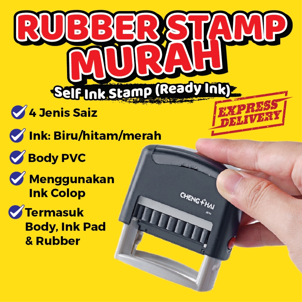 Rubber Stamp Self Ink Murah - Laser Engrave | Company Stamp Name Stamp ...