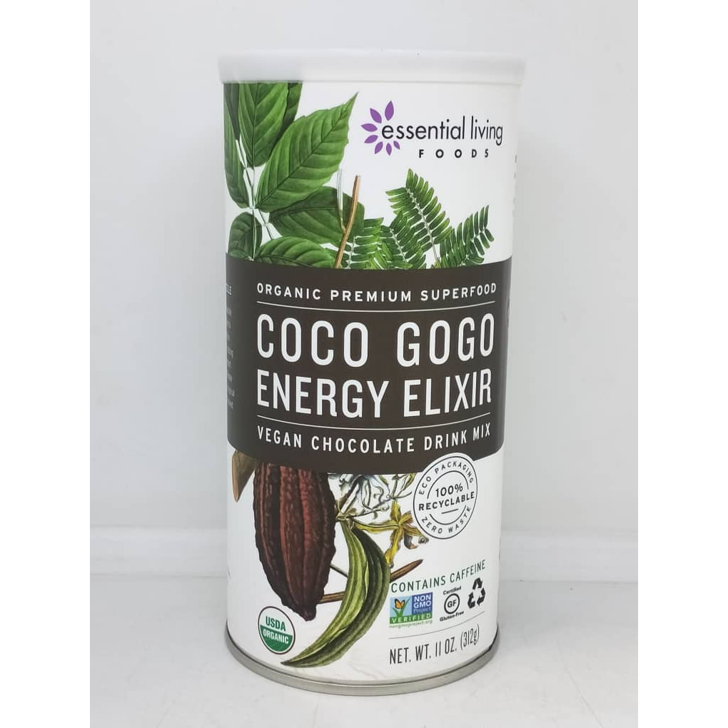 ESSENTIAL LIVING FOODS-COCO GOGO ENERGY ELIXIR*VEGAN CHOCOLATE DRINK ...