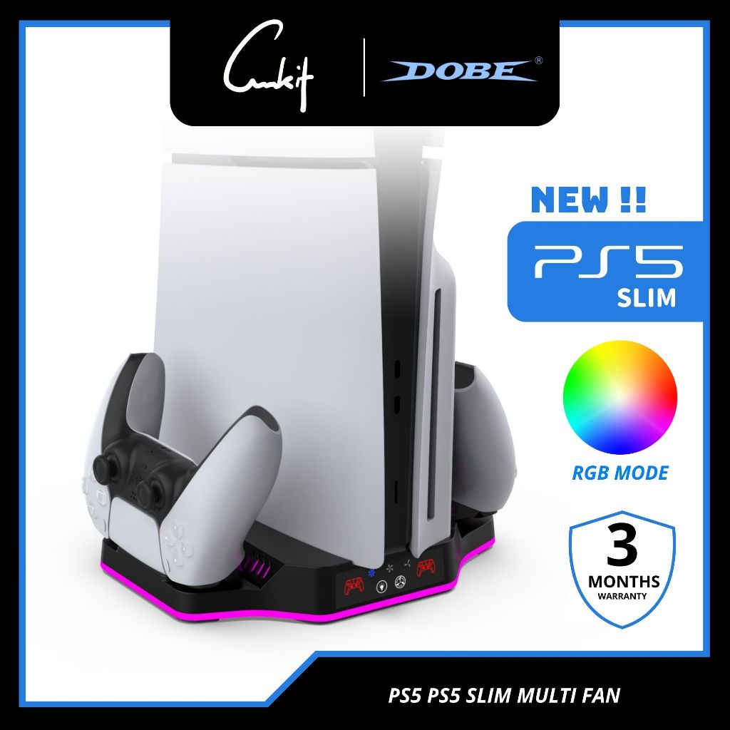 NEW YEAR SALE 】DOBE PS5 SLIM / PRO Multifunctional Cooling Stand with Custom RGB Model Charging ...