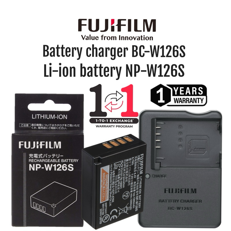 (NEW)FUJIFILM BATTERY CHARGER BC-W126S + FUJIFILM LI-ion BATTERY NP ...