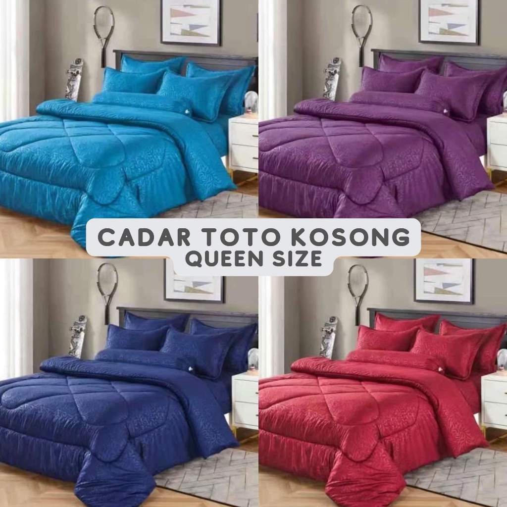 Cadar Toto Kosong 7 in 1 Plain Color King / Queen Comforter Set Cadar ...