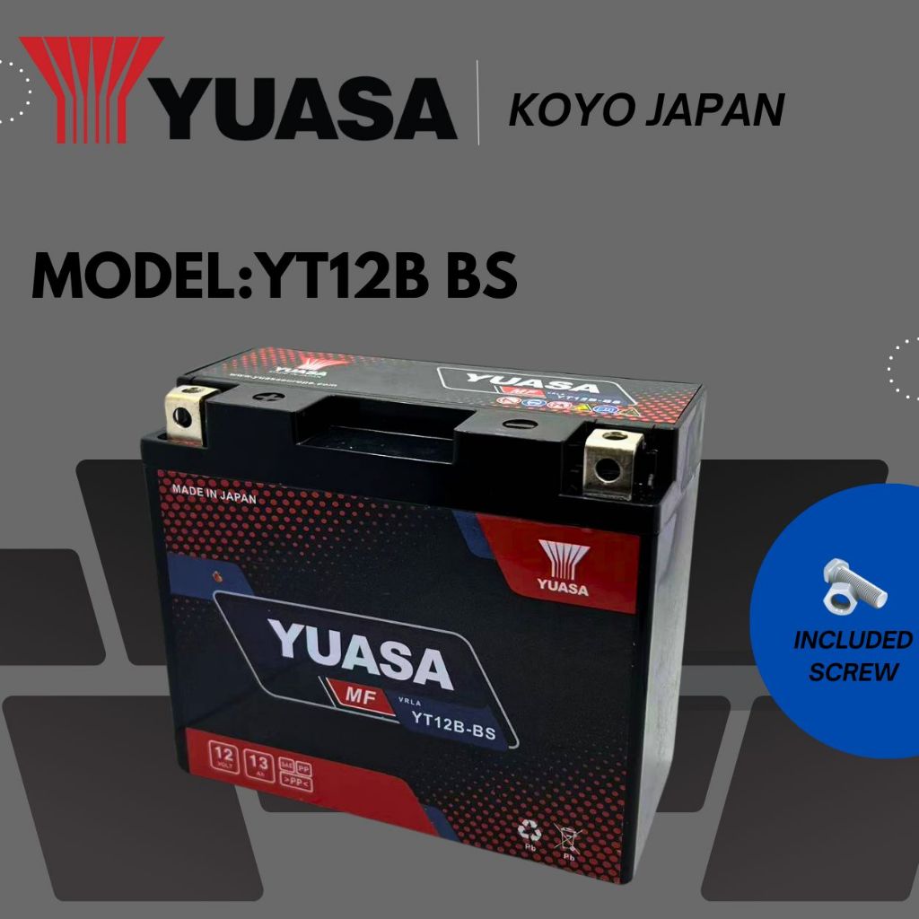 YUASA YT12B-BS BT12B MONFA YUASA BATTERY YAMAHA FZ6 XJ6 VMAX / KAWASAKI ...