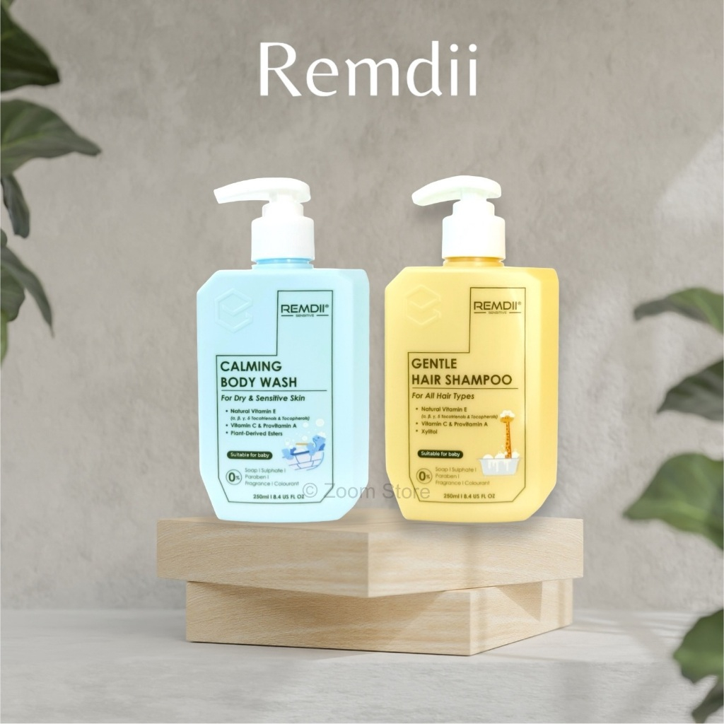[NEW PACKING] Remdii Calming Body Wash Gentle Hair Shampoo Set for Dry ...