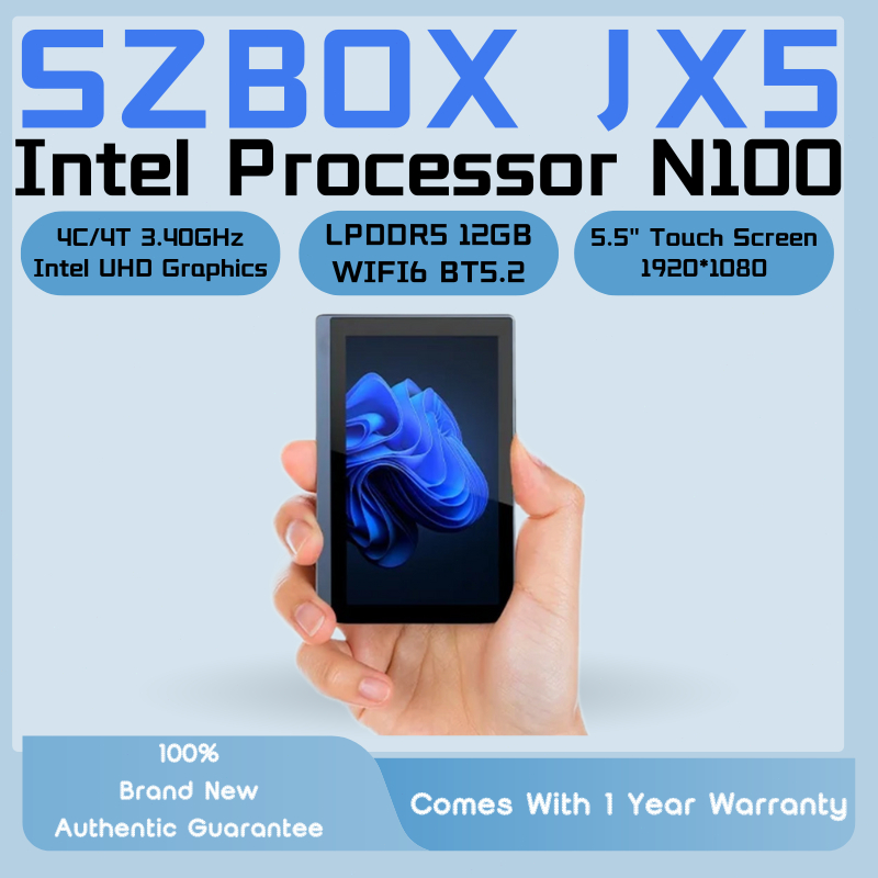 SZBOX JX5 MINI PC Intel Processor N100 LPDDR5 12GB 5.5" Touch Screen ...
