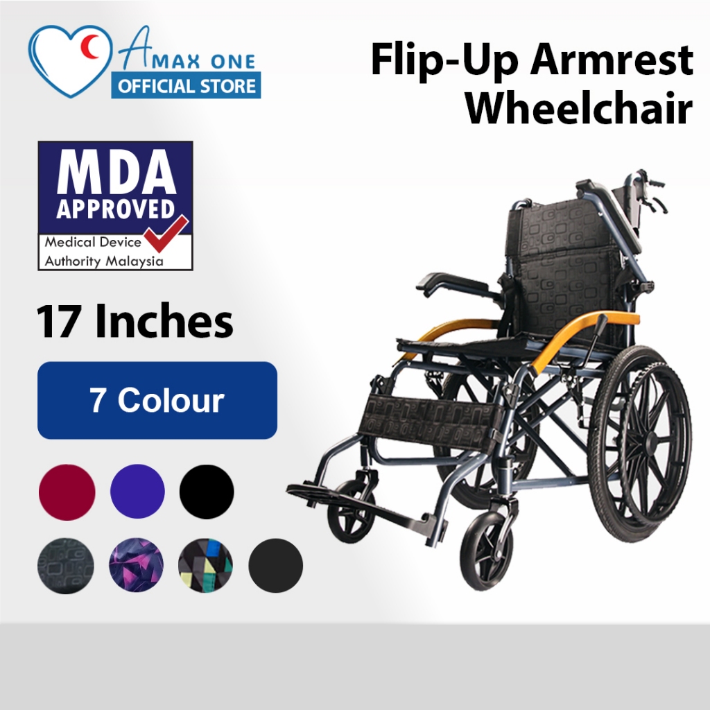 [Same Day Delivery] Flip-up Armrest Self Push Foldable Lightweight ...