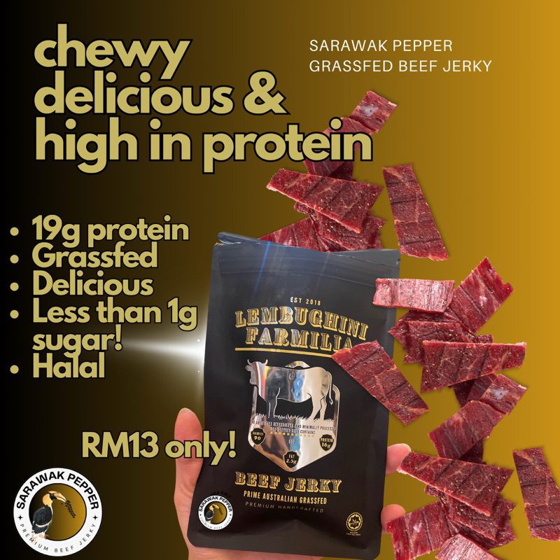 Halal Australian Grass Fed Beef Jerky - Sarawak Pepper | Shopee Malaysia