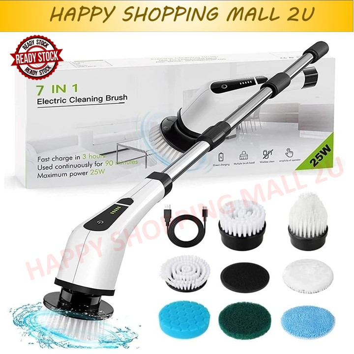 7In1 Elektrik Cleaning Brush Putih & 7 Kepala Electric Cleaning Brush ...