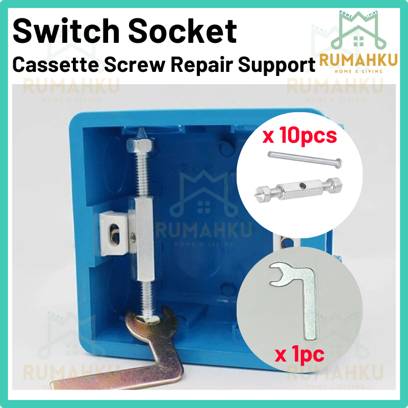 RMK 10pcs 86 Kotak Suis Jenis Cassette Skru Baiki Rod Switch Box Wall ...