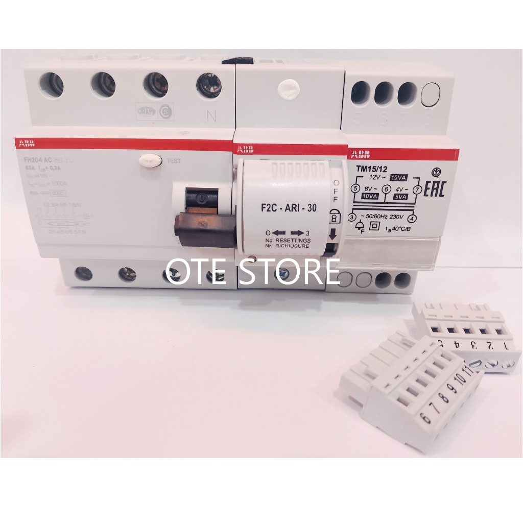 ABB F2C-ARI-30 30SEC AUTO-RECLOSING / AUTO RESET + TM15/12 + 63A 300mA ...