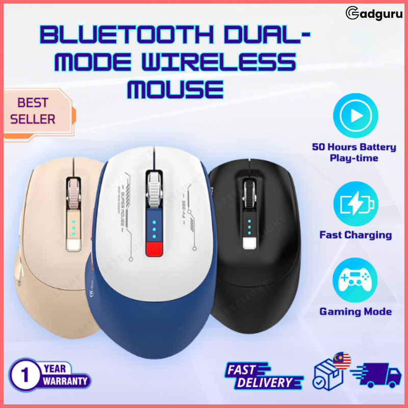 Bluetooth Dual-Mode Wireless Mouse Rechargeable Mouse Wireless Silent ...