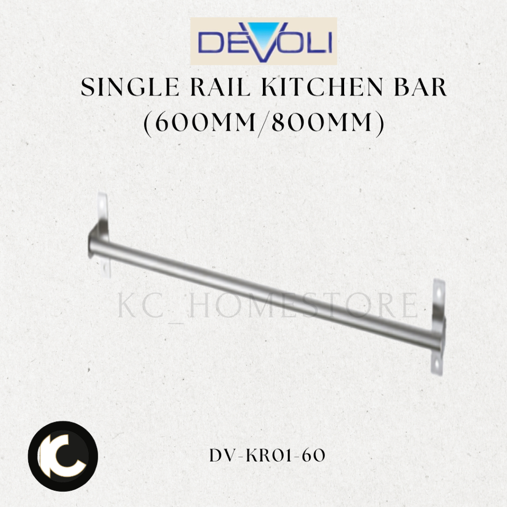 DEVOLI TOWER BAR / RACK SINGLE RAIL KITCHEN BAR （600MM/800MM) | Shopee Malaysia