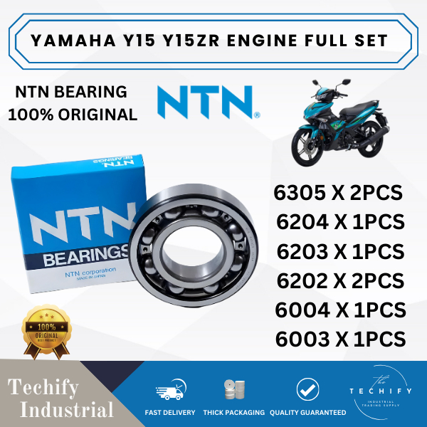 YAMAHA Y15 Y15ZR FZ150 NTN ENGINE BEARING SET X 8PCS 100% ORIGINAL 6003 ...