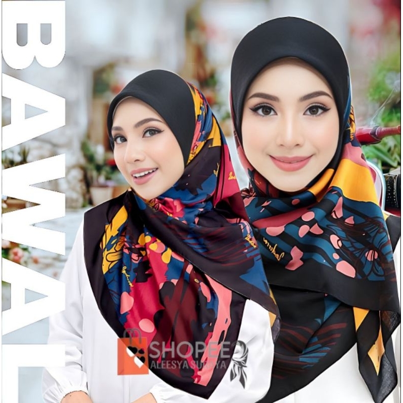 Bidang 47 [Black Edition] Tudung Bawal Instant Cotton Corak Awning ...