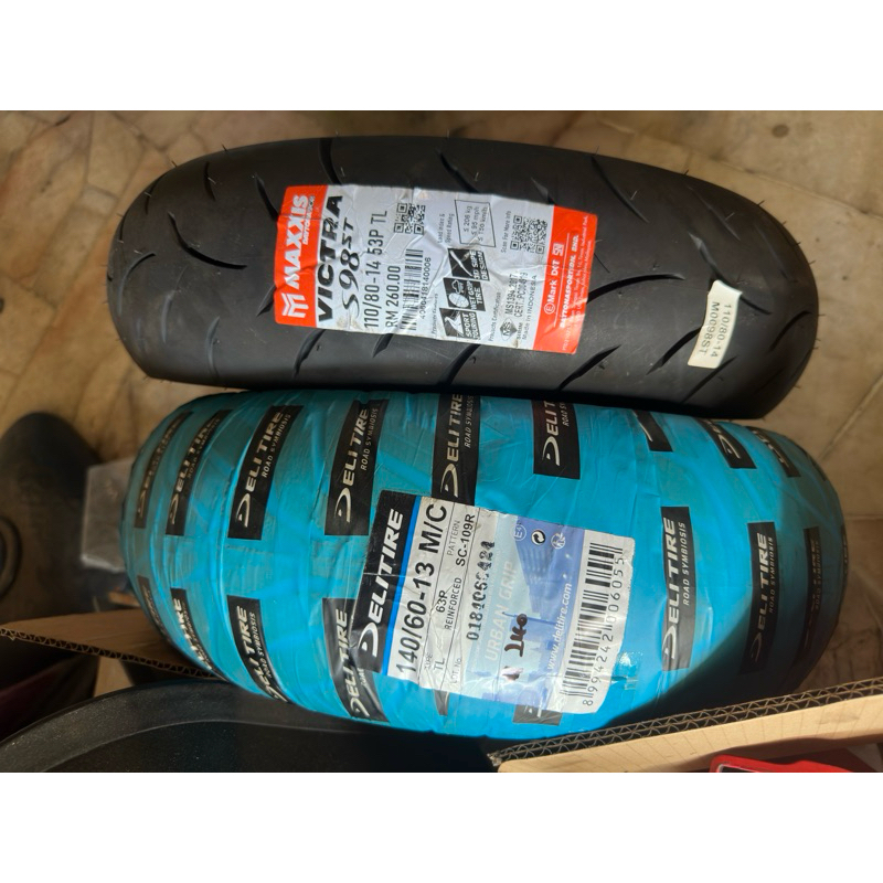 tire wmoto rt2 deli tire 140/60-13 and corsa r26 110/80-14 | Shopee ...
