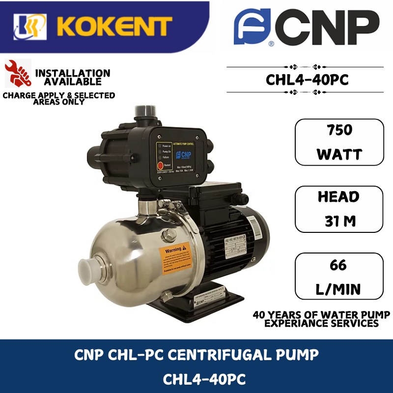 CNP CHL 4-40PC HORIZONTAL Multistage Centrifugal Pump 1HP FREE RUBBER ...